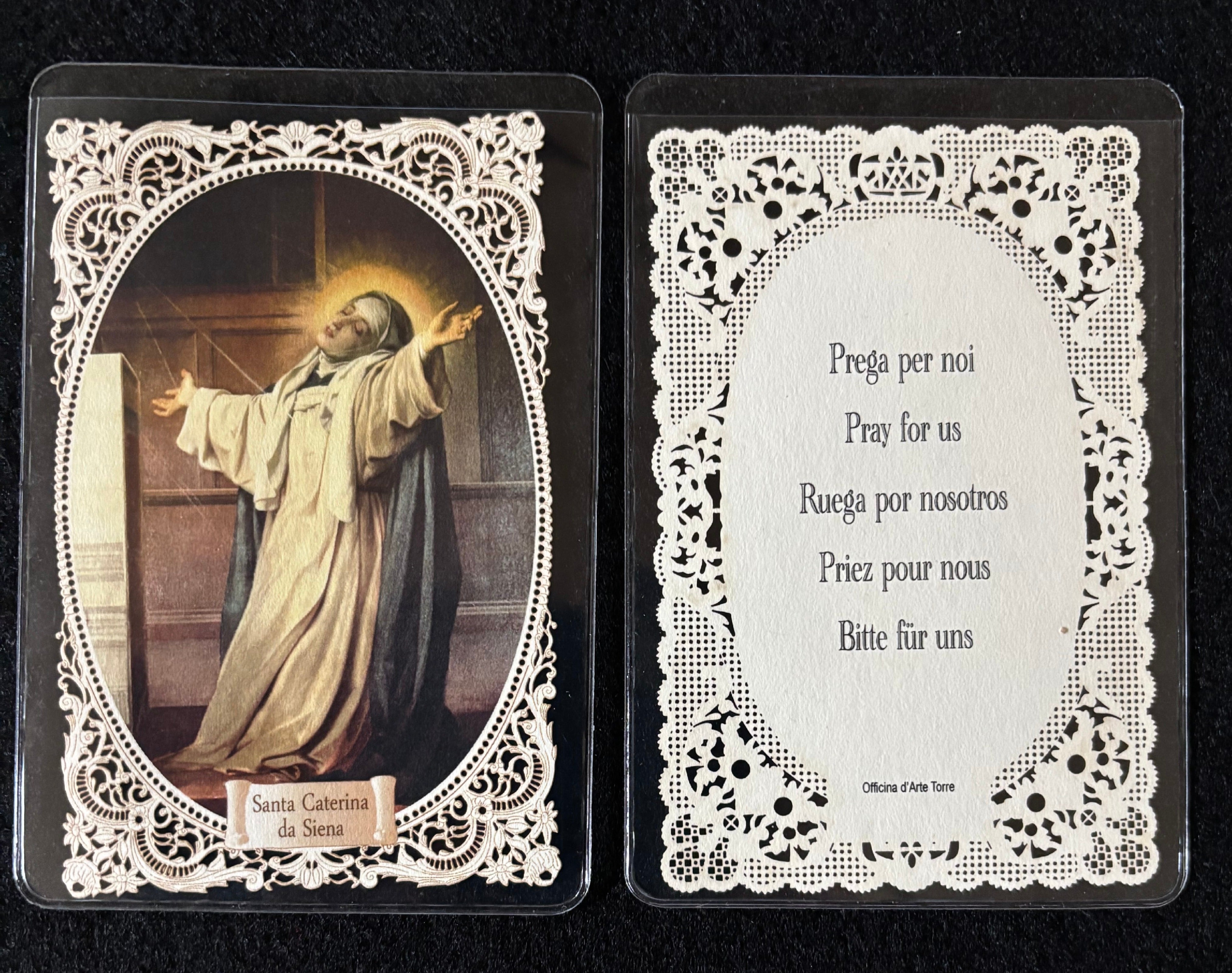 Holy Card: Lace border St. Catherine – ST. DOMINIC'S STORE