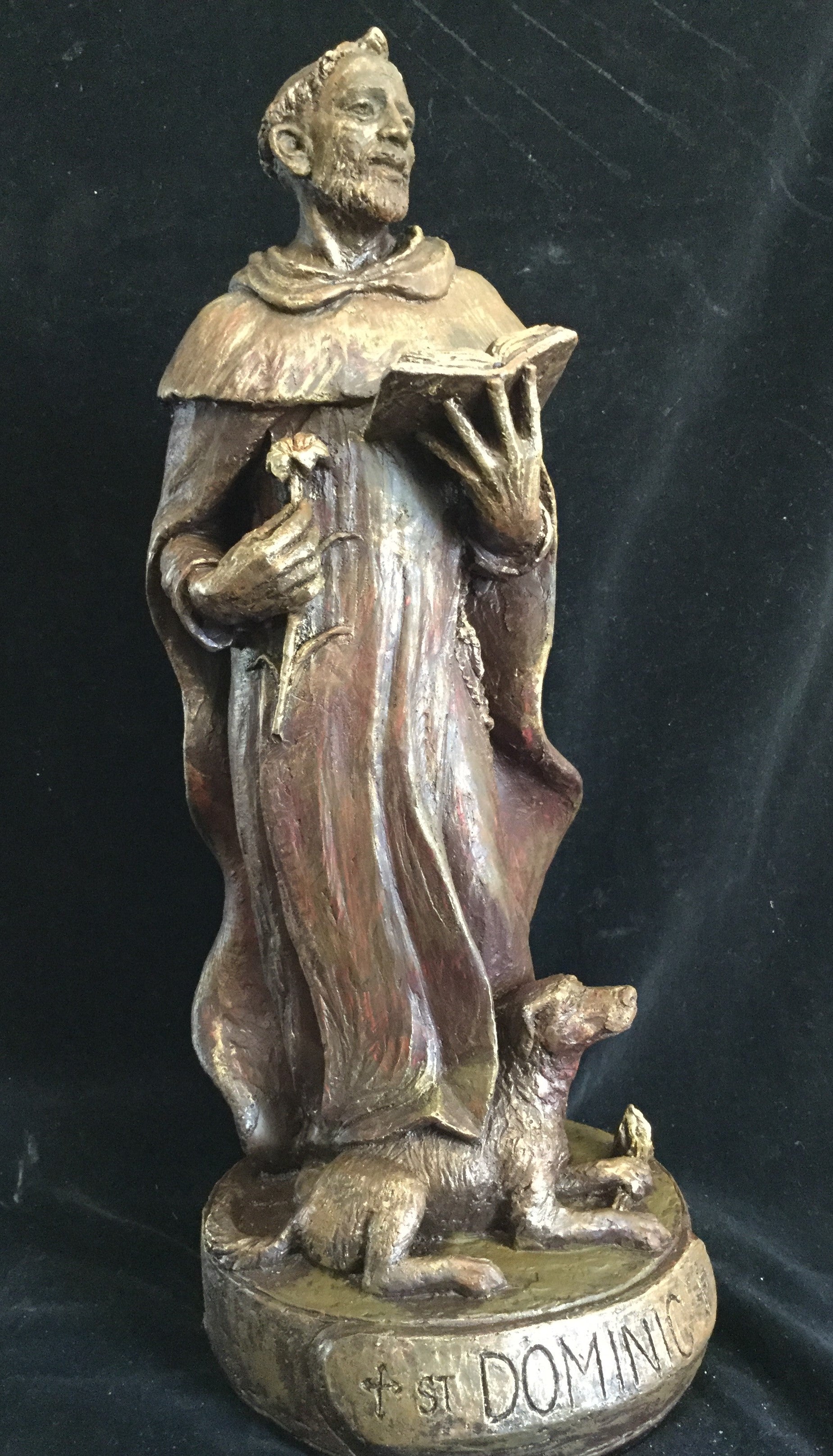 Statue: St Dominic, 3ft, white flower – ST. DOMINIC'S STORE